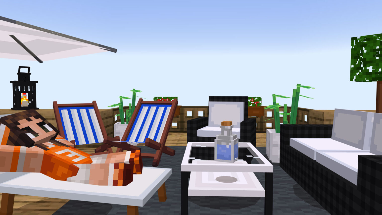 Outdoor Minecraft Furniture - Minecraft Bedrock Map