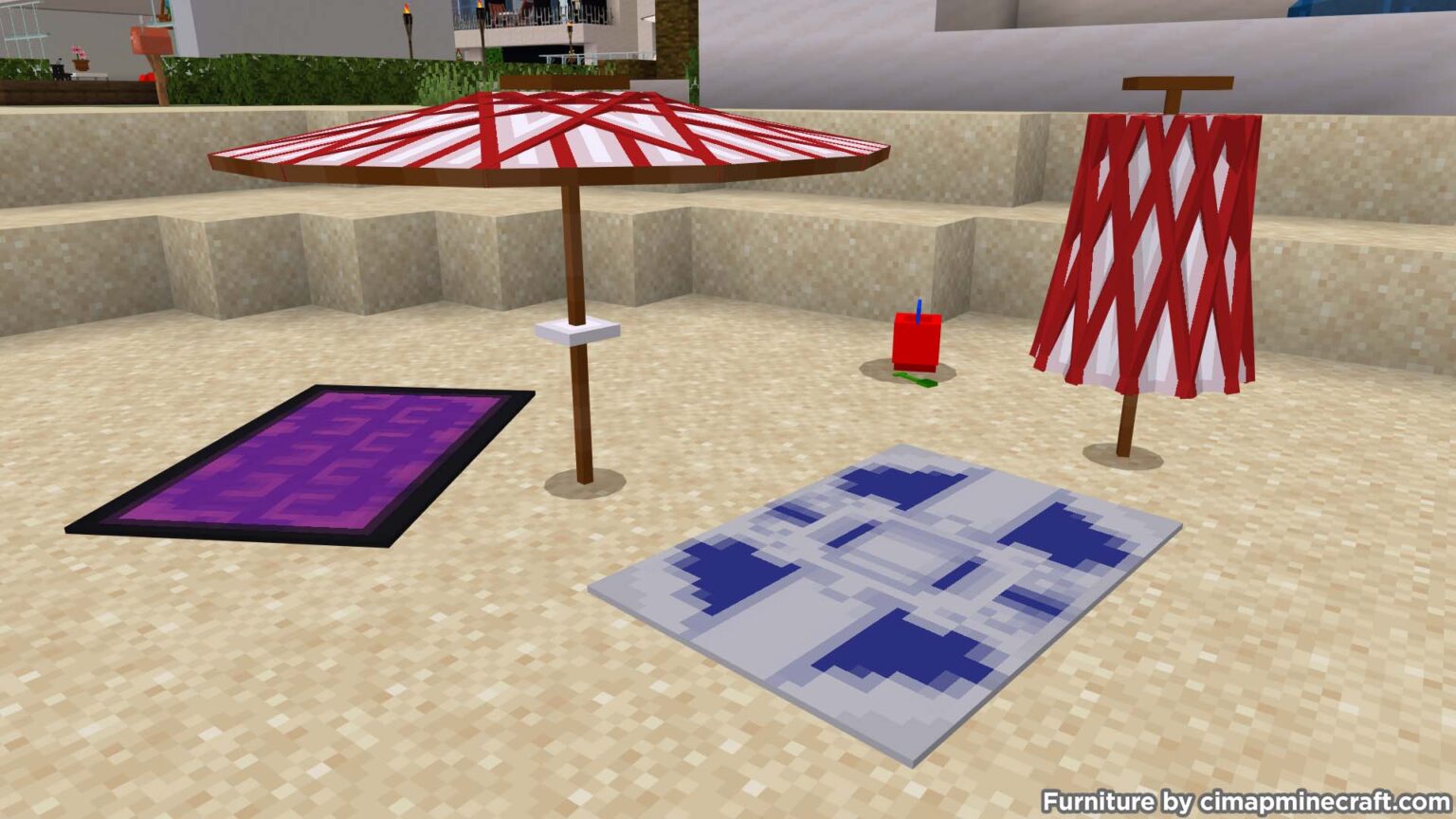 Outdoor Minecraft Furniture - Minecraft Bedrock Map