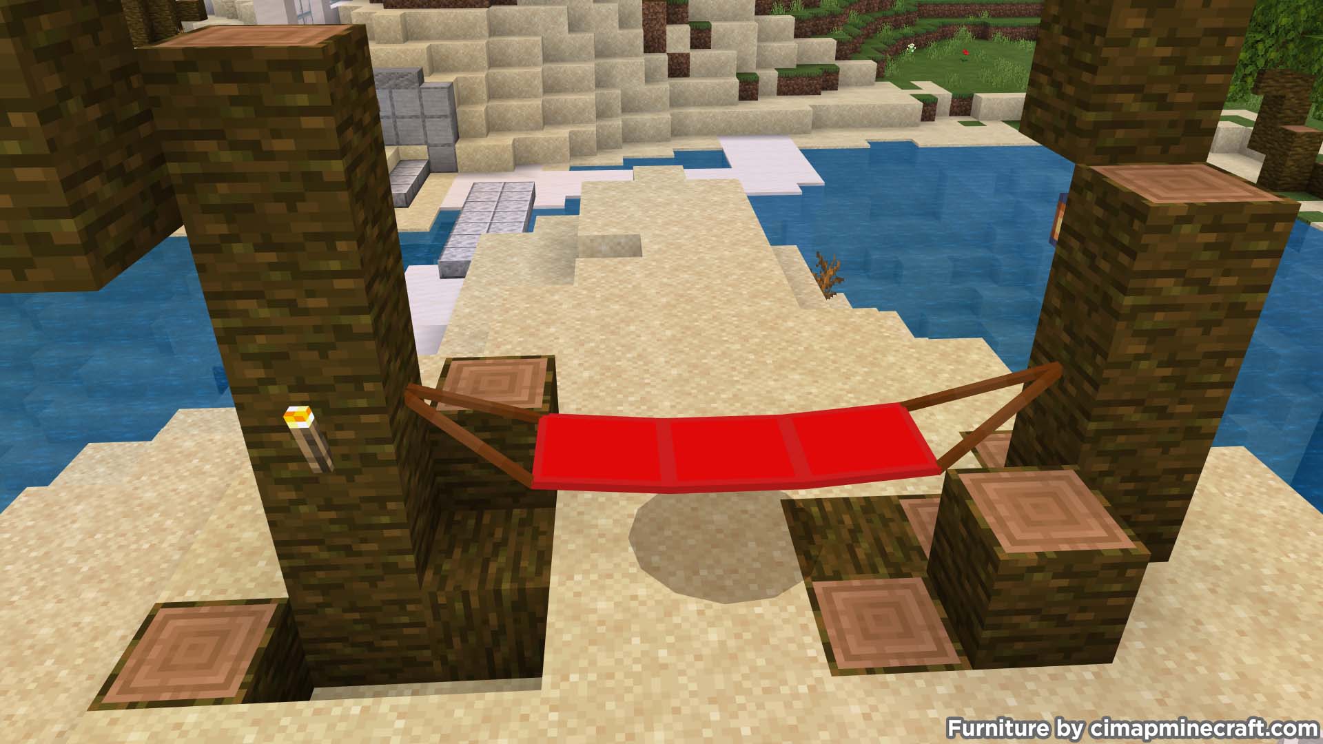 Outdoor Minecraft Furniture - Minecraft Bedrock Map