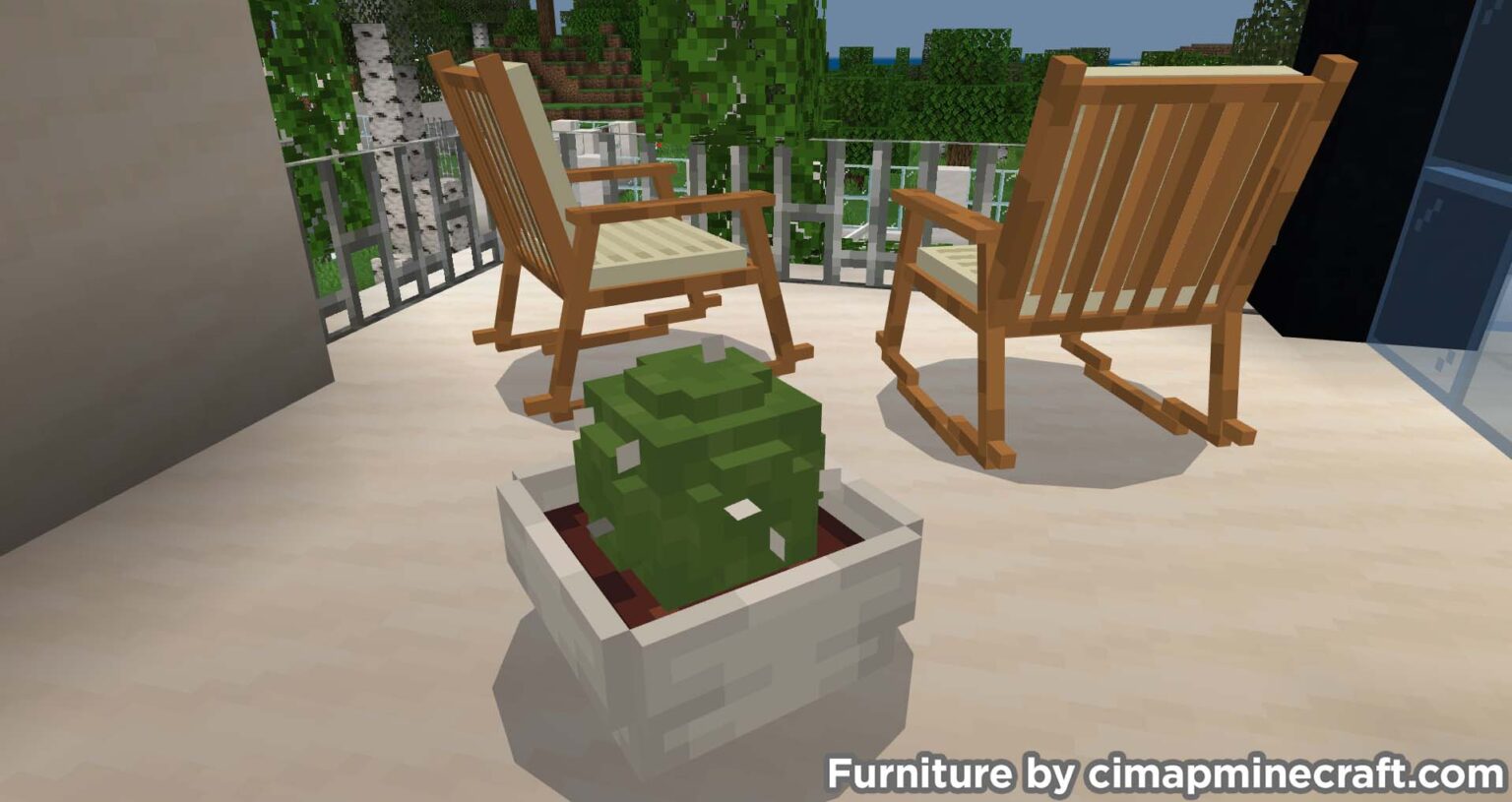 Outdoor Minecraft Furniture - Minecraft Bedrock Map
